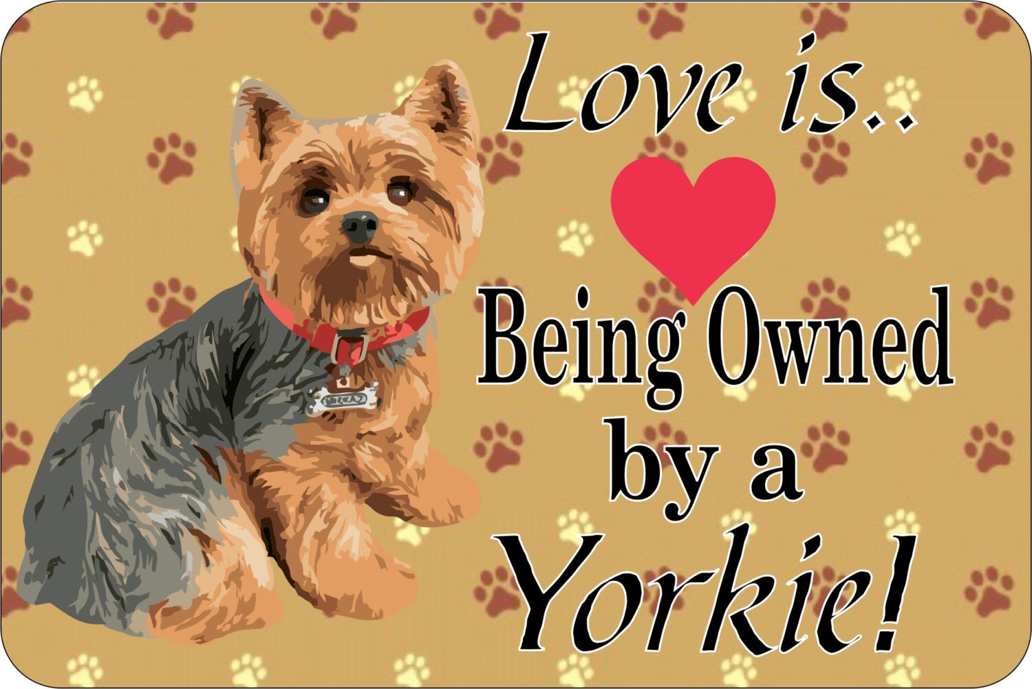 Yorkie signfunny metal sign indoor/outdoor sign custom | Etsy
