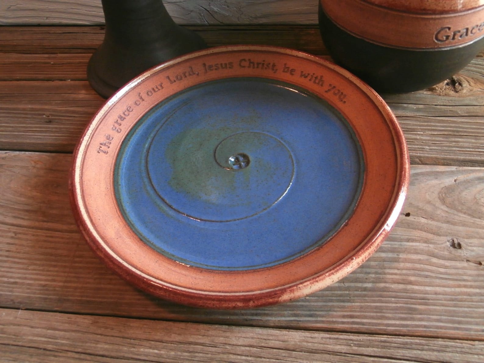 The Grace of the Lord, Stoneware Pottery Communion Set - Etsy