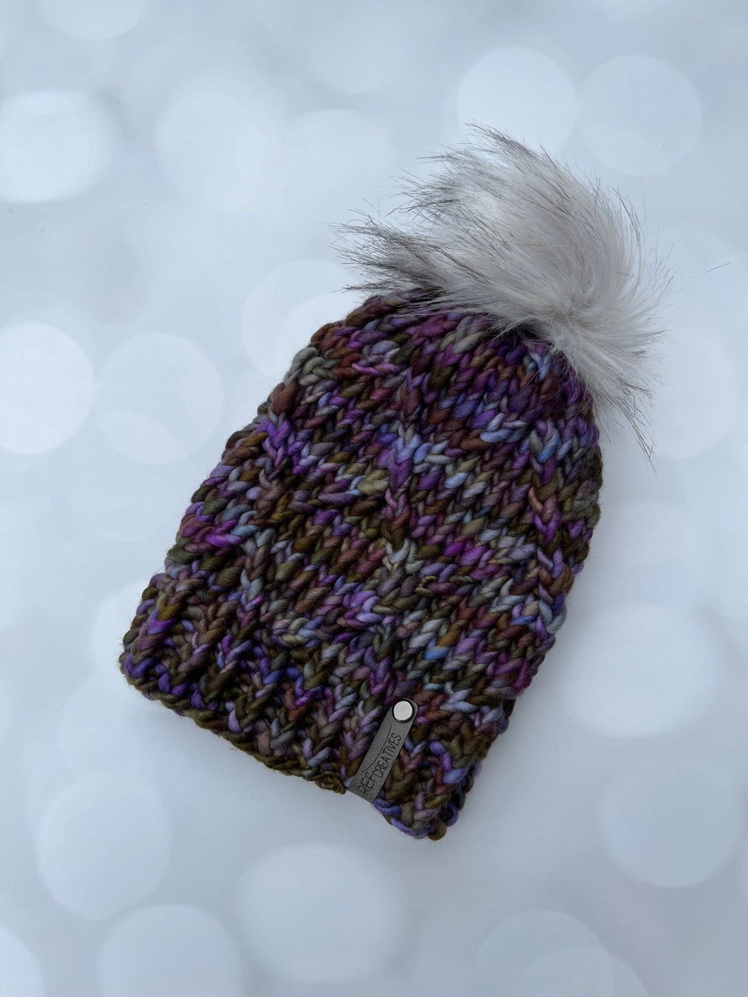 Luxury Moody Merino Wool Knit Hat - Blackberry Bush Lattice Hand Knit ...