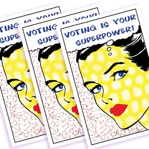 Pop Art Postcards to Voters "voting is Your Superpower" Vote Postcard ...