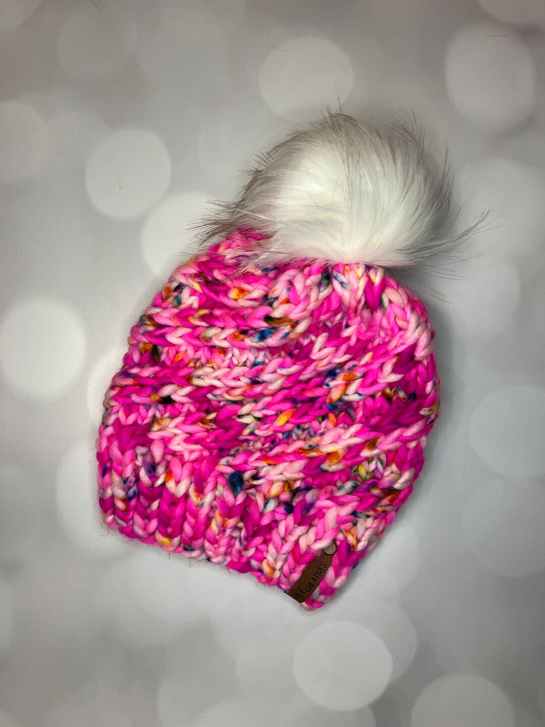 Luxury Pink Merino Wool Knit Hat Neon Pink Hand Knit Hat With Hand Dyed ...