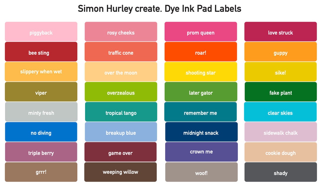 Simon Hurley Create. Dye Ink Pad Multiple Colors - Etsy