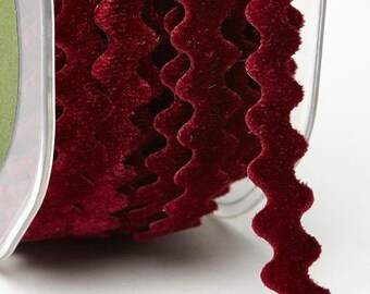 2 Yards-3/8 Inch Adhesive Velvet Ric Rac Ribbon With Cut | Etsy