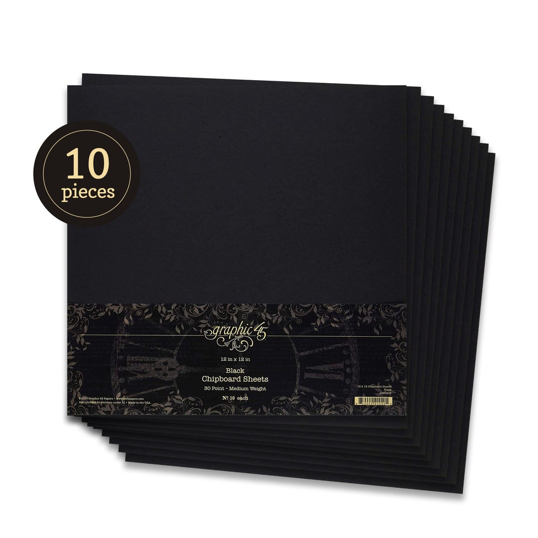 Graphic 45 Black 12x12 Chipboard Sheets (10 Pack) - Etsy