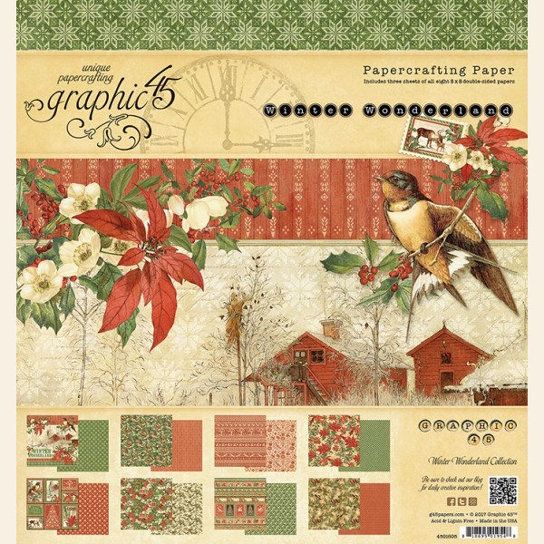 Graphic 45 Winter Wonderland 8 X 8 Paper Pad - Cardstock, Scrapbooking ...