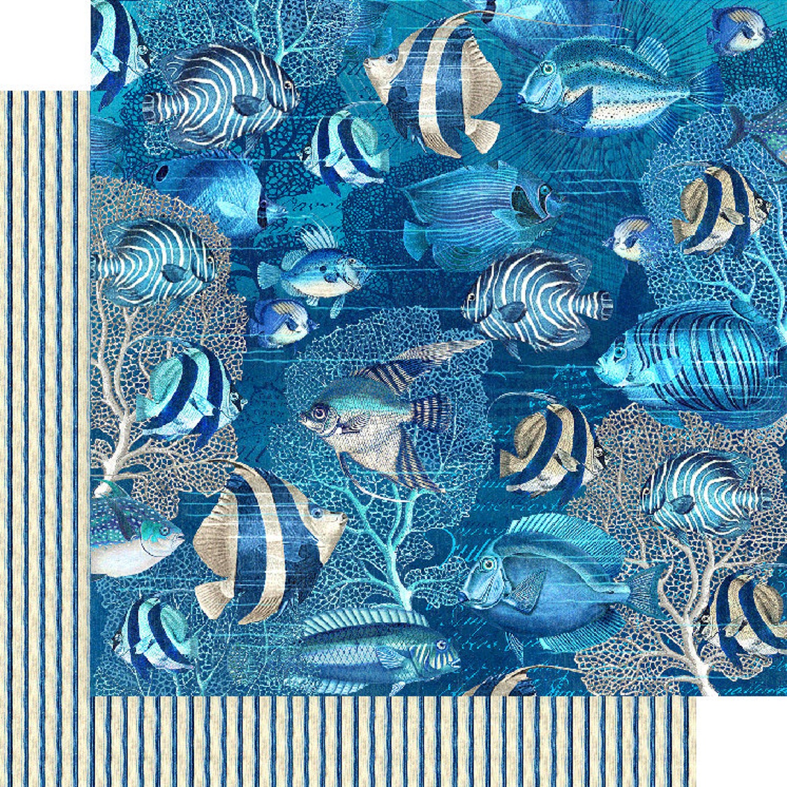 Graphic 45 Ocean Blue 8 Sheets 12 X 12 | Etsy