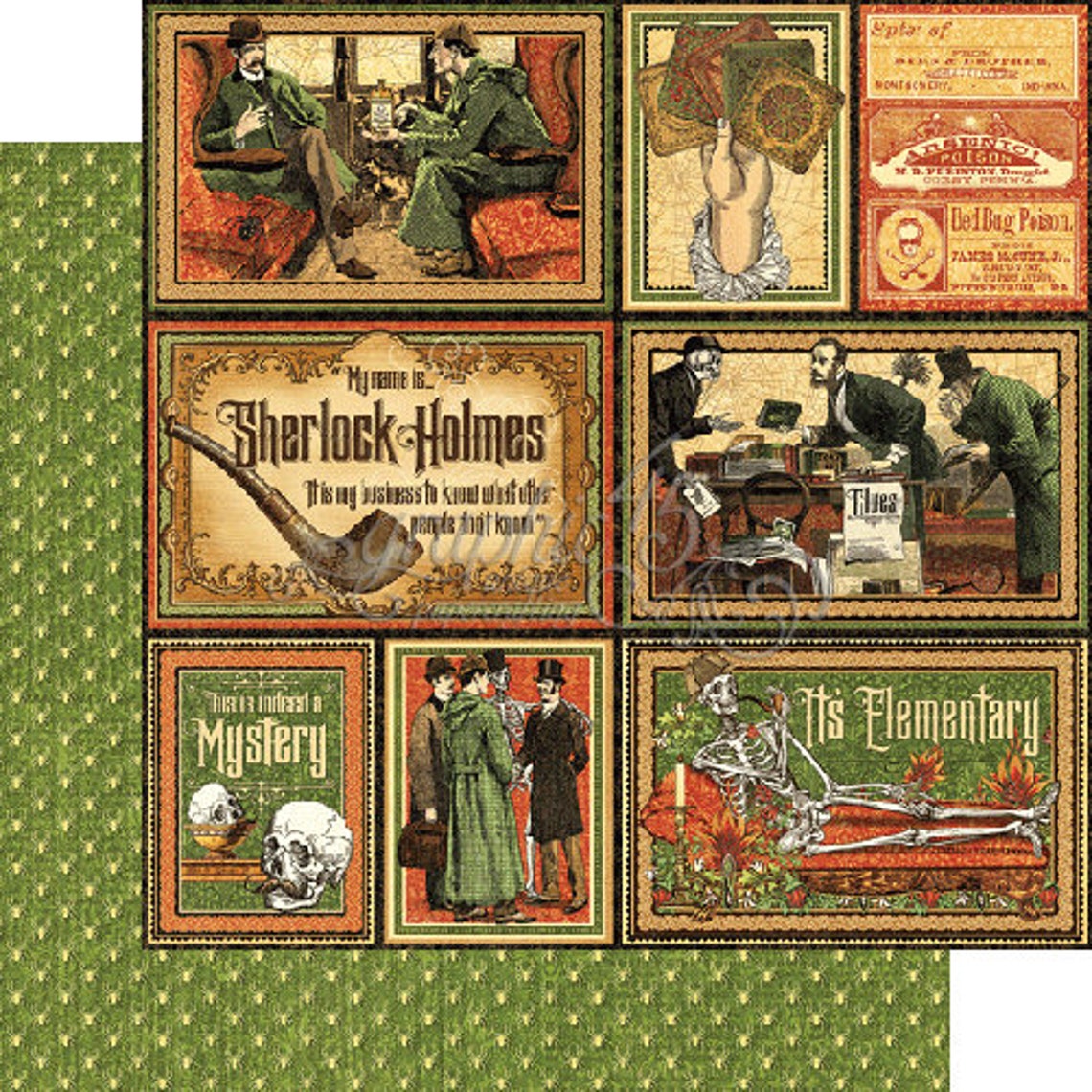 Graphic 45 master Detective 12x12 Paper 1 of 8 - Etsy