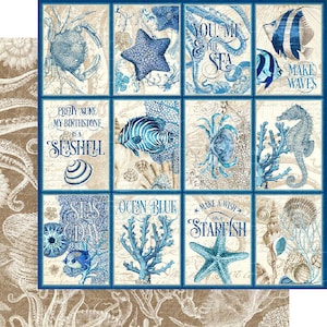 Graphic 45 Ocean Blue 8 Sheets 12 X 12 for Scrapbooking, Mix Media ...