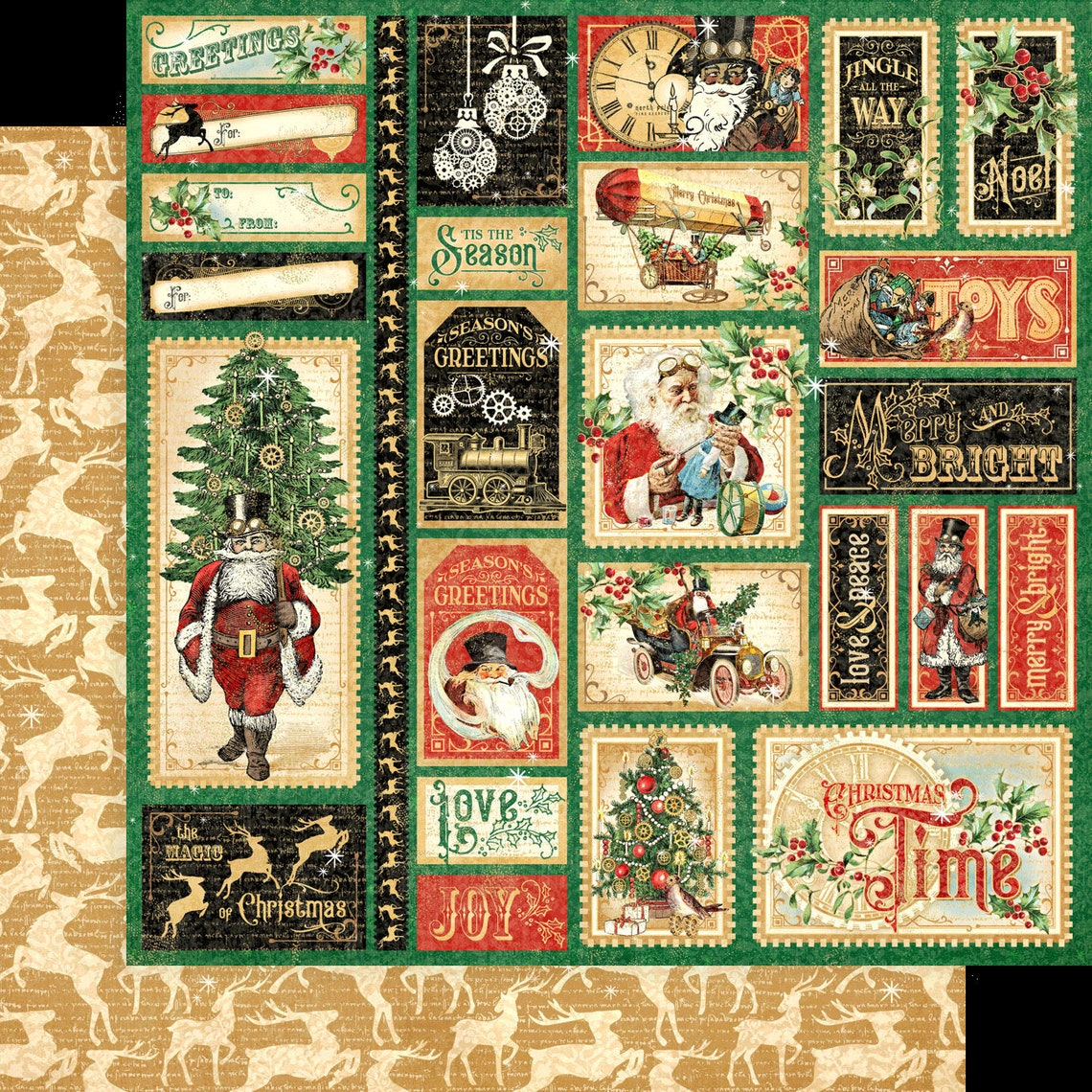 Graphic 45 Christmas Time 8 X 8 Paper Pad Etsy