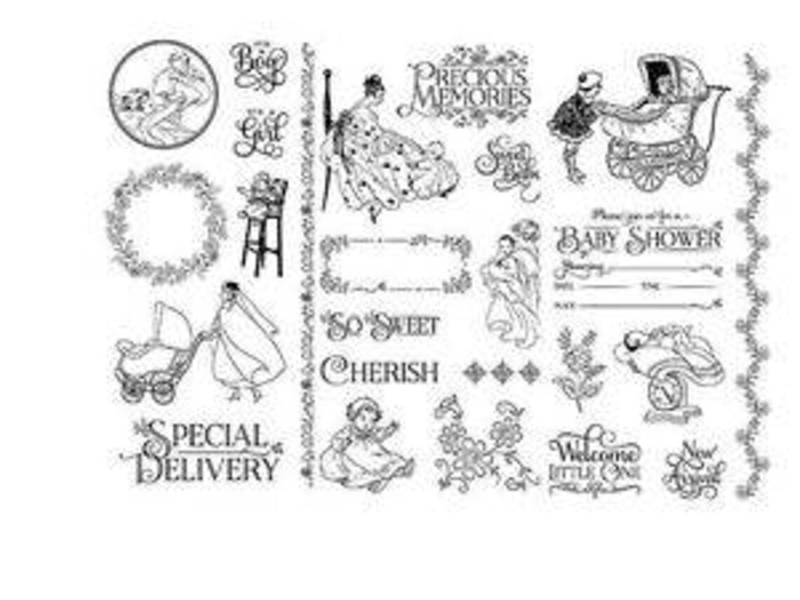 Graphic 45 "precious Memories" Cling Rubber Stamp Set 1, 2 & 3 - Etsy