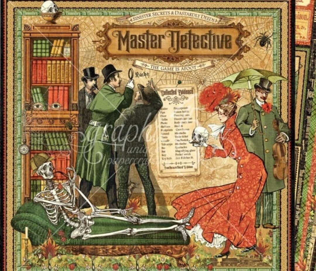Graphic 45 "master Detective" 12x12 Paper - 1 of 8 Different Design ...