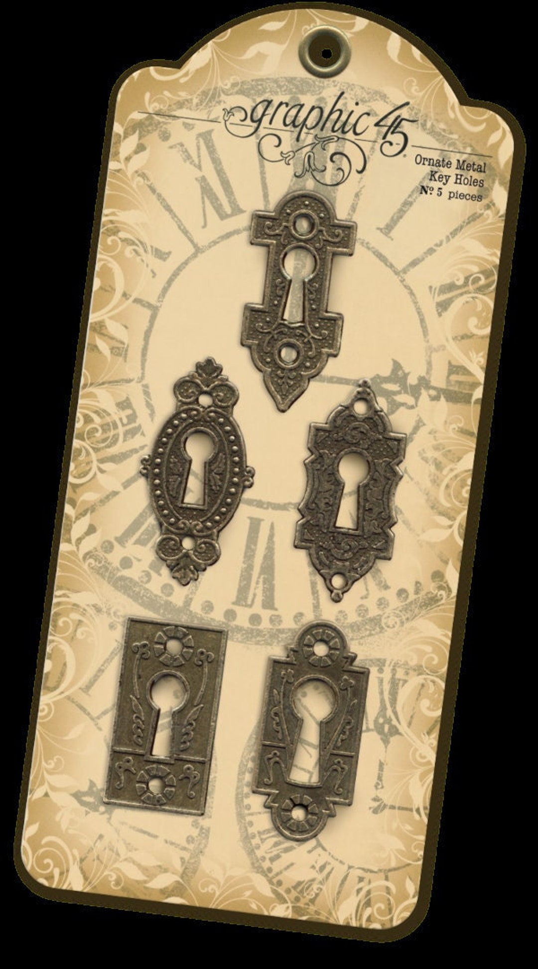 Graphic 45 Staples - Ornate Metal Key Holes for Cardstock, Scrapbooking ...