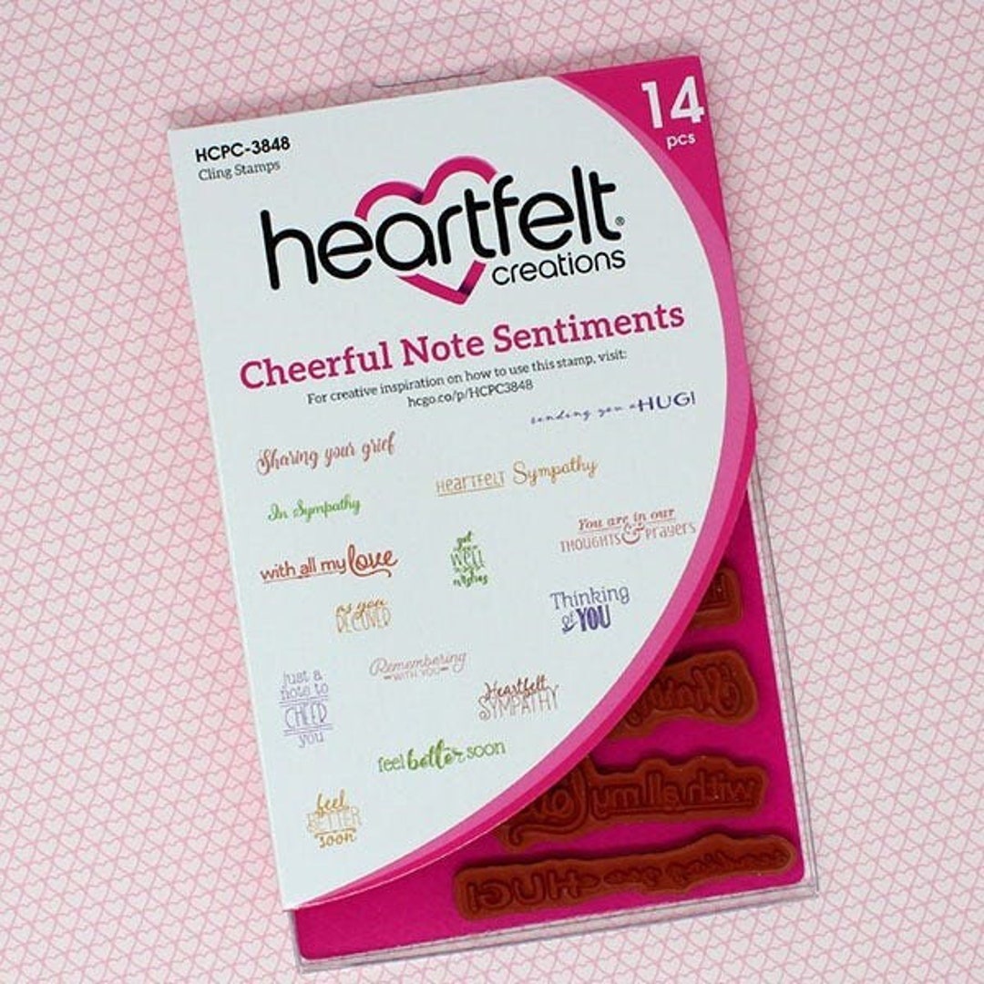 Heartfelt Creations Cheerful Note Sentiments Cling Stamp Set - Etsy