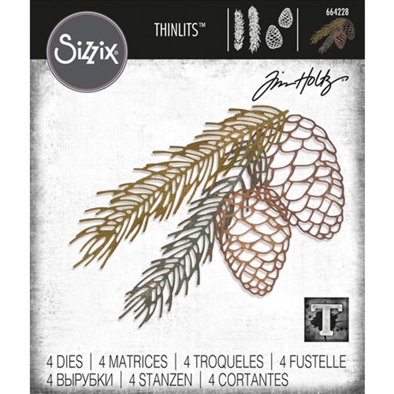 Tim Holtz Sizzix Thinlits Dies: PINE BRANCH - Etsy