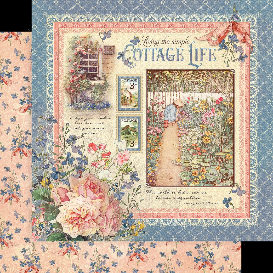 Graphic 45 Cottage Life 8 X 8 Paper - Etsy