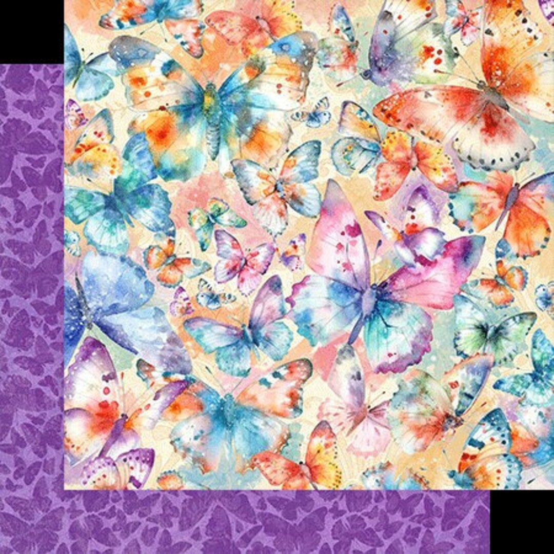Graphic 45 Flight of Fancy Butterfly Wishes 12×12 Paper - Etsy