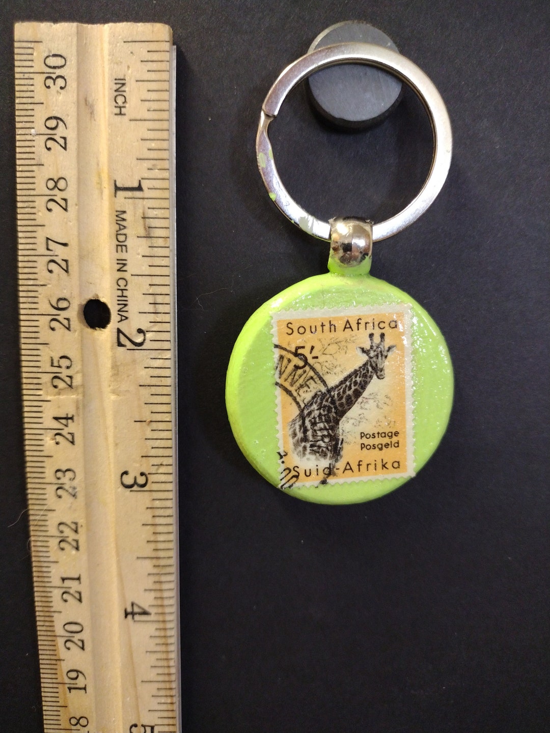 Postage Stamp Keychain South Africa Giraffe - Etsy