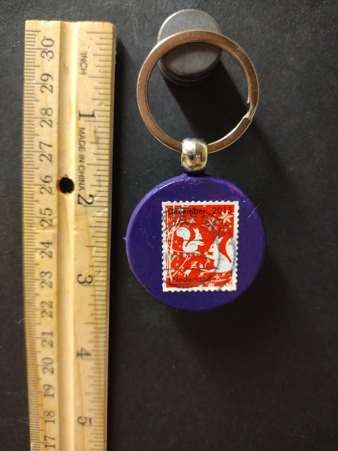 Postage Stamp Keychain Netherlands Squirrels - Etsy
