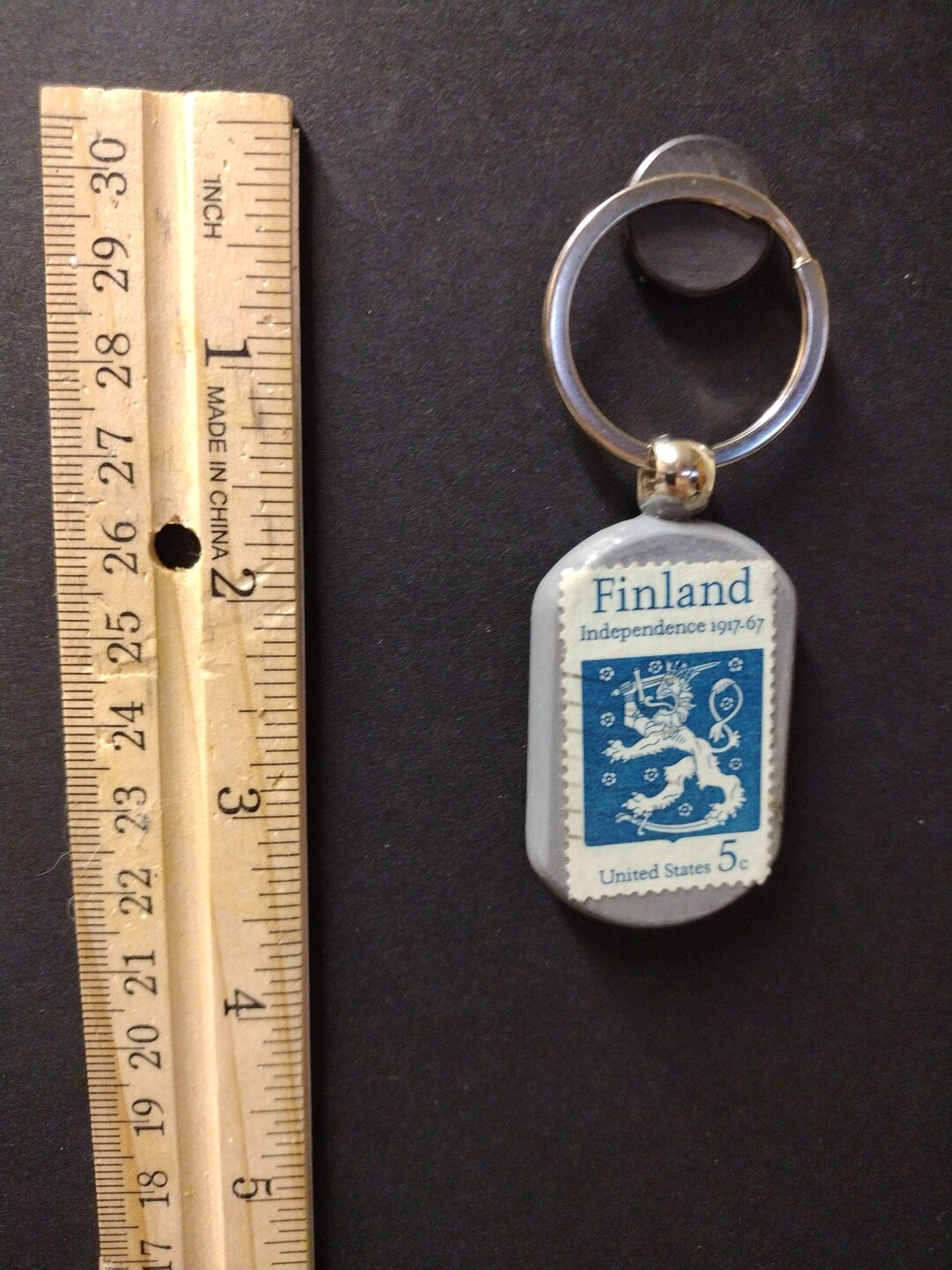 Postage Stamp Keychain Finland Independence USA - Etsy