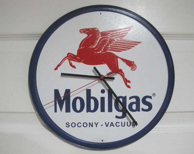 Mobil Gas 12 Inch Round Clock Socony Vacuum Mobil 1 - Etsy