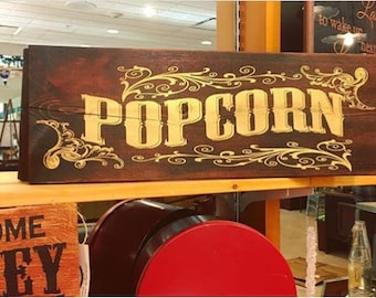 Popcorn sign | Etsy