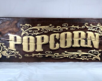 Popcorn sign | Etsy