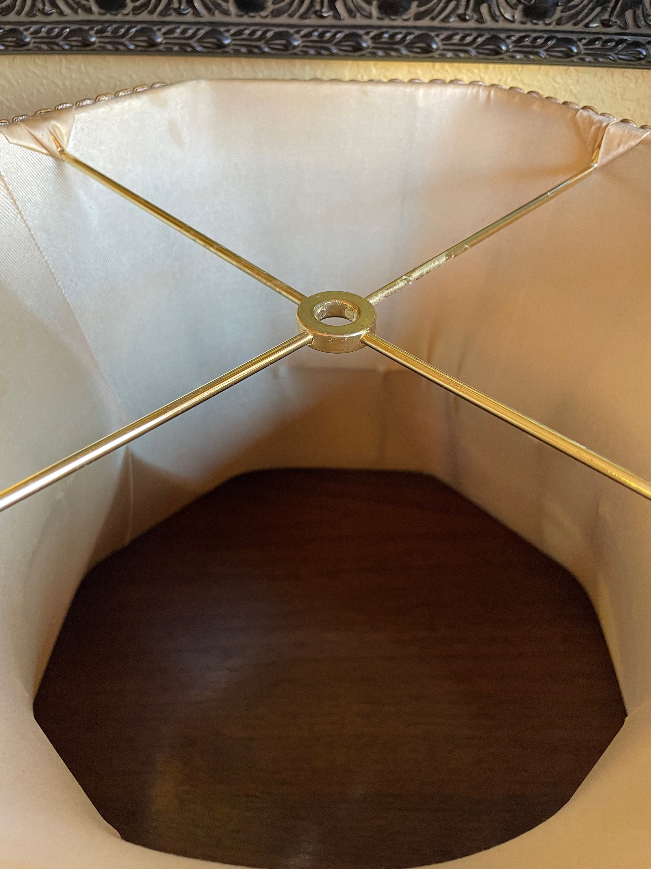 Embroidered Silk & Taffeta Hand Made Lamp Shade Hour Glass Shape ...