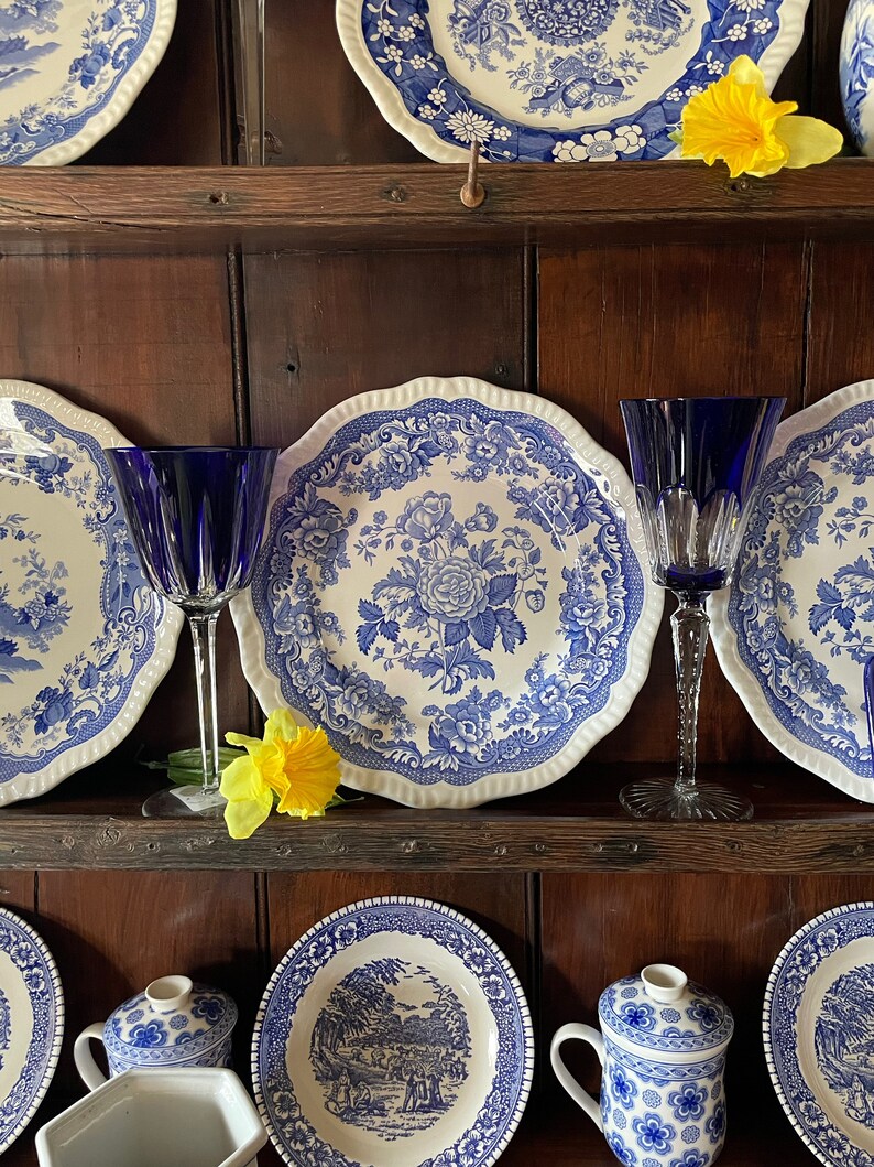 Spode Plates to Hang or Use - Regency Series - Sold Individually - Blue ...
