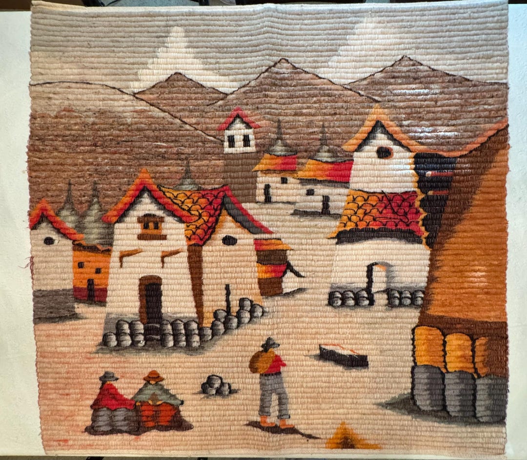 Vintage South American Folk Art - Peruvian Weaving- Cotton and Wool - Etsy