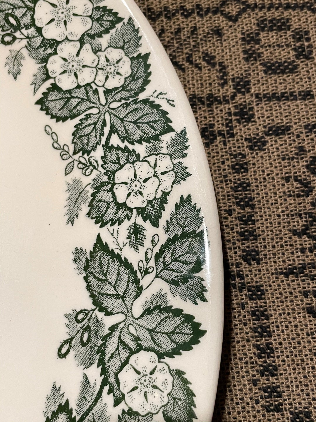 Old English Green White Farmhouse Platter for Wall or Food Plate - Etsy