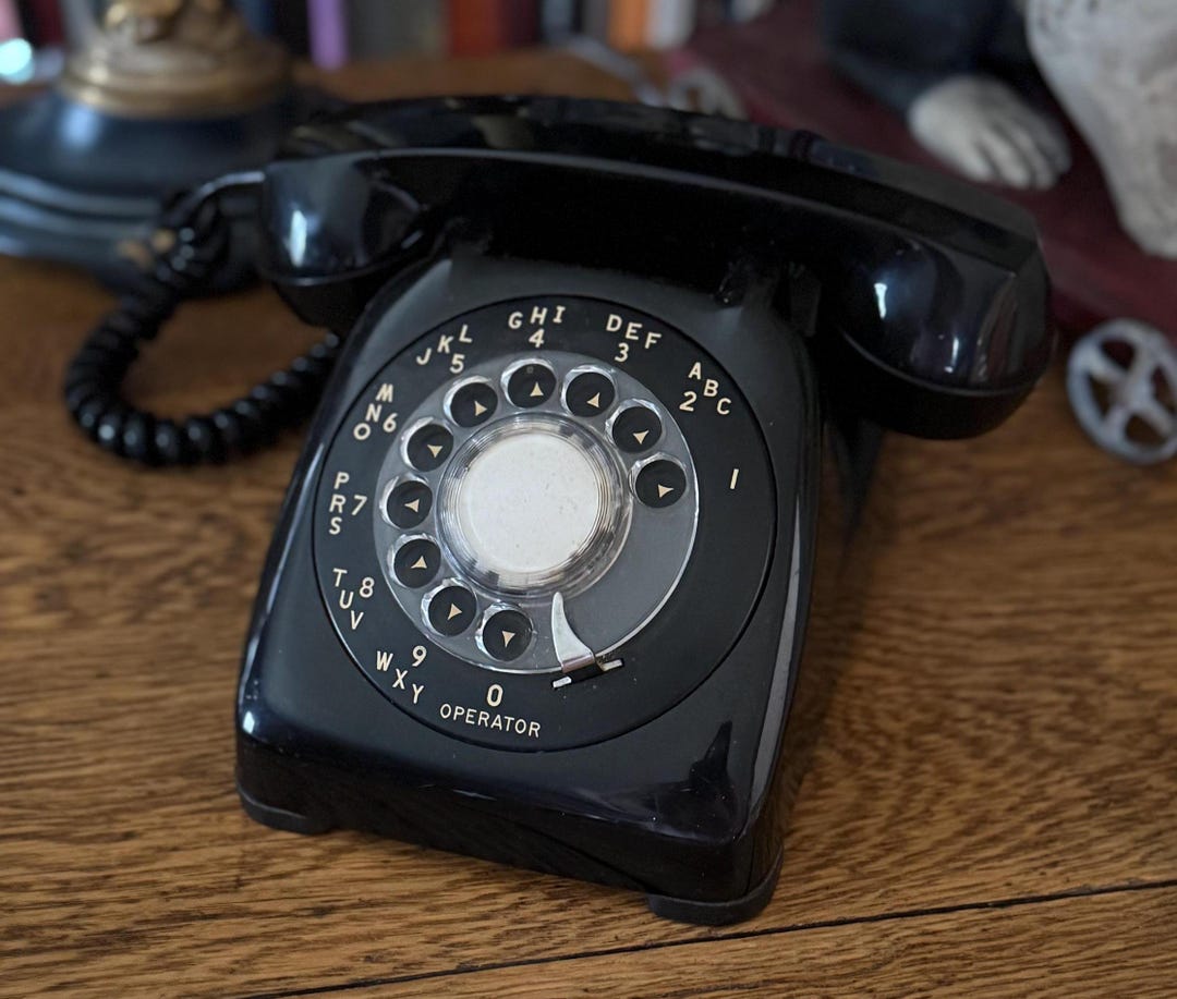 Vintage Automatic Electric Black Rotary Desk Telephone - Etsy