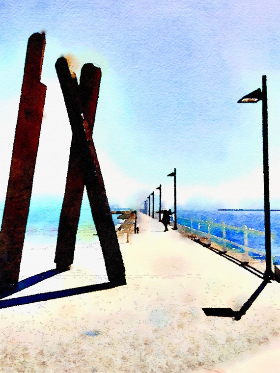 Watercolor Print Wynnum Jetty Limited Edition - Etsy