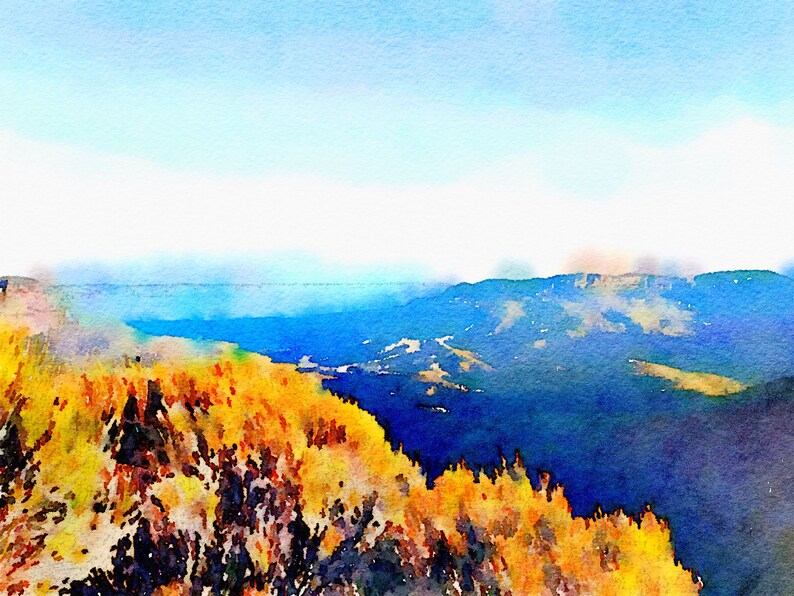 Watercolor Print - the Blue Mountains - Australia - Etsy Australia