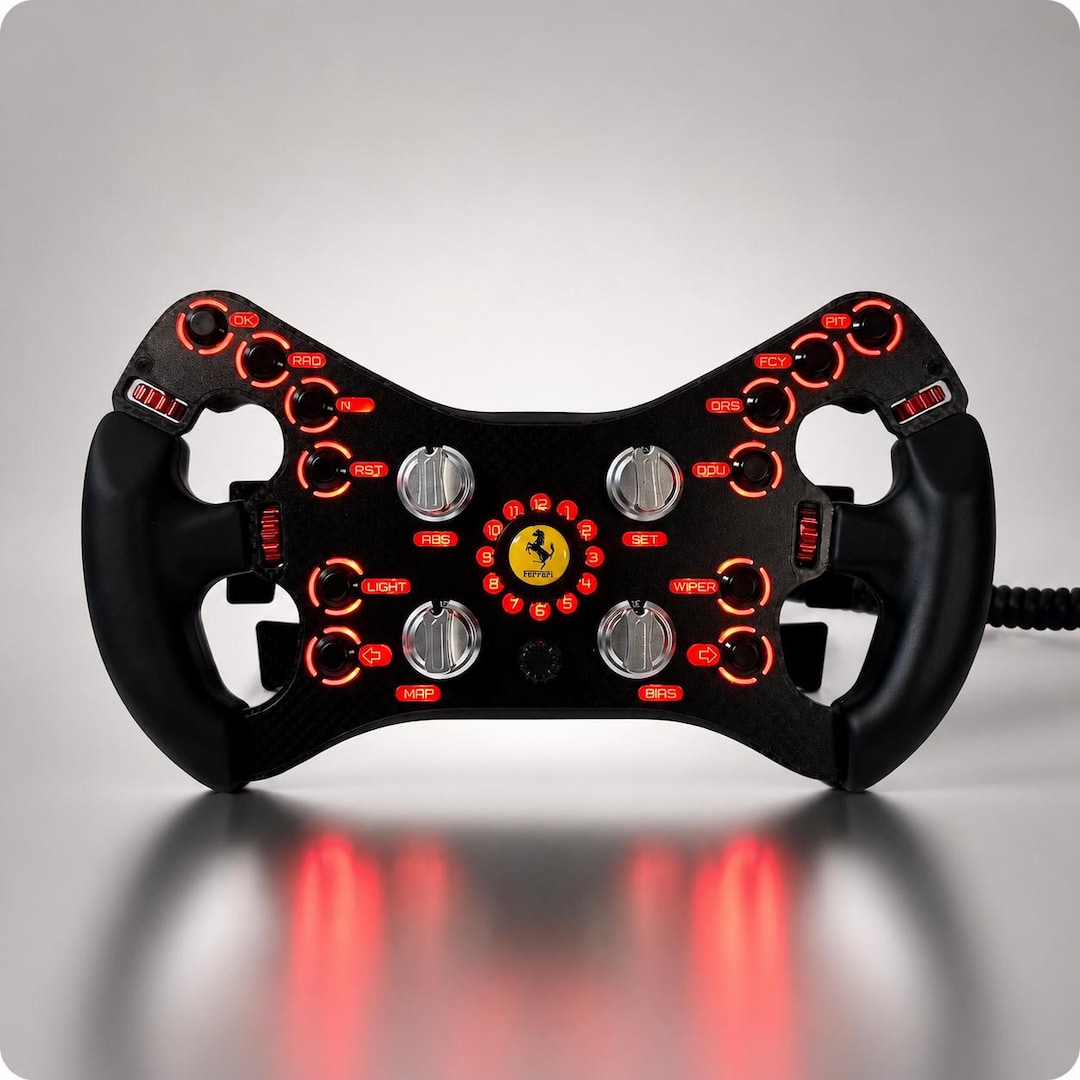 Ferrari 296 GT3 Replica Sim Racing Steering Wheel | USB Simhub Wheel ...