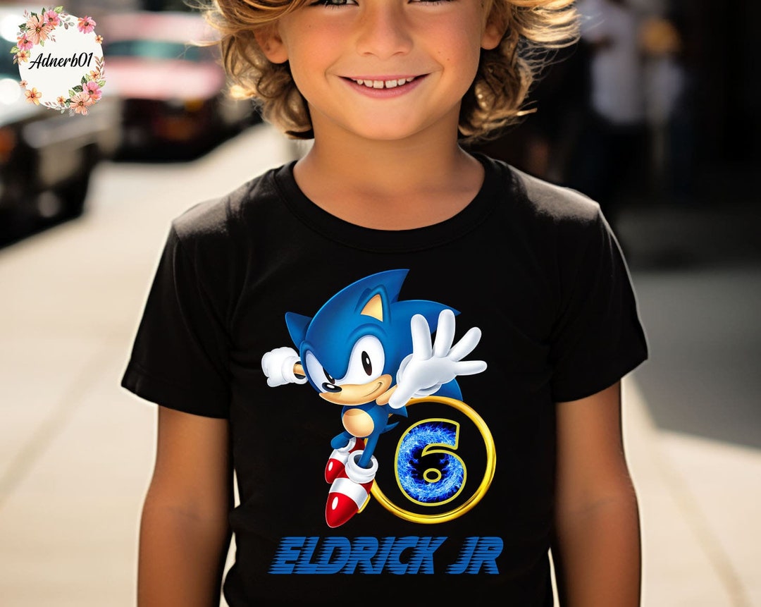 Personalized Sonic Birthday Shirtsonic Party Theme Shirtgift - Etsy