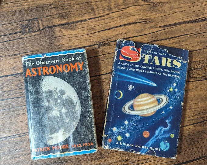 Vintage Astronomy Book Set the Observers Book of Astronomy and Stars, A ...