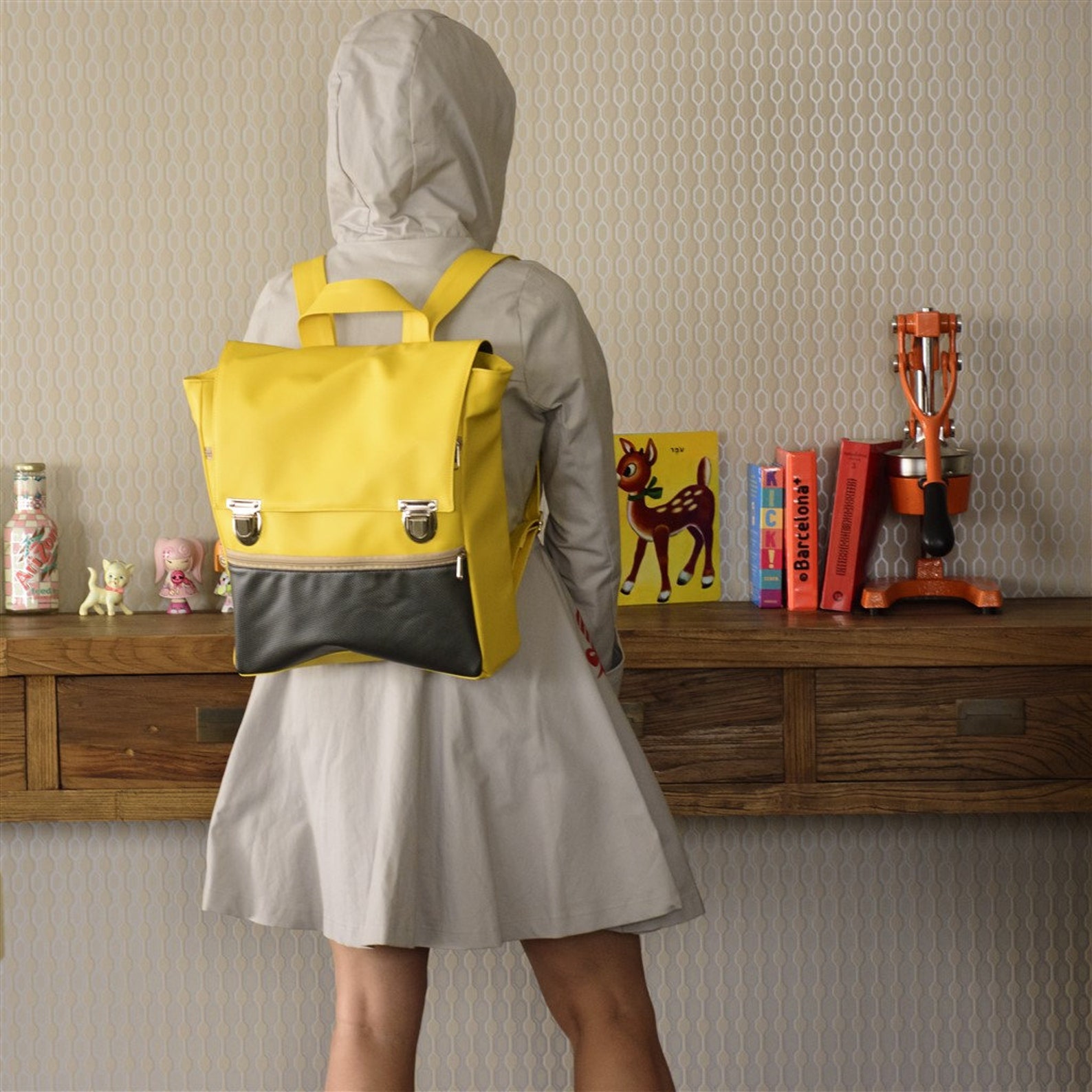 Mustard Yellow Women Backpack Classic Backpack With 2 Straps - Etsy