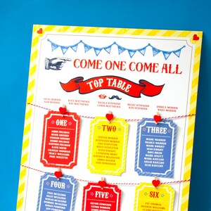 VINTAGE CARNIVAL Wedding Seating/table Plan - Etsy UK