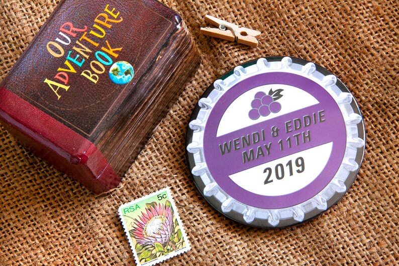 DISNEY UP Grape Soda Bottle Cap Save the Date Magnets | Etsy UK