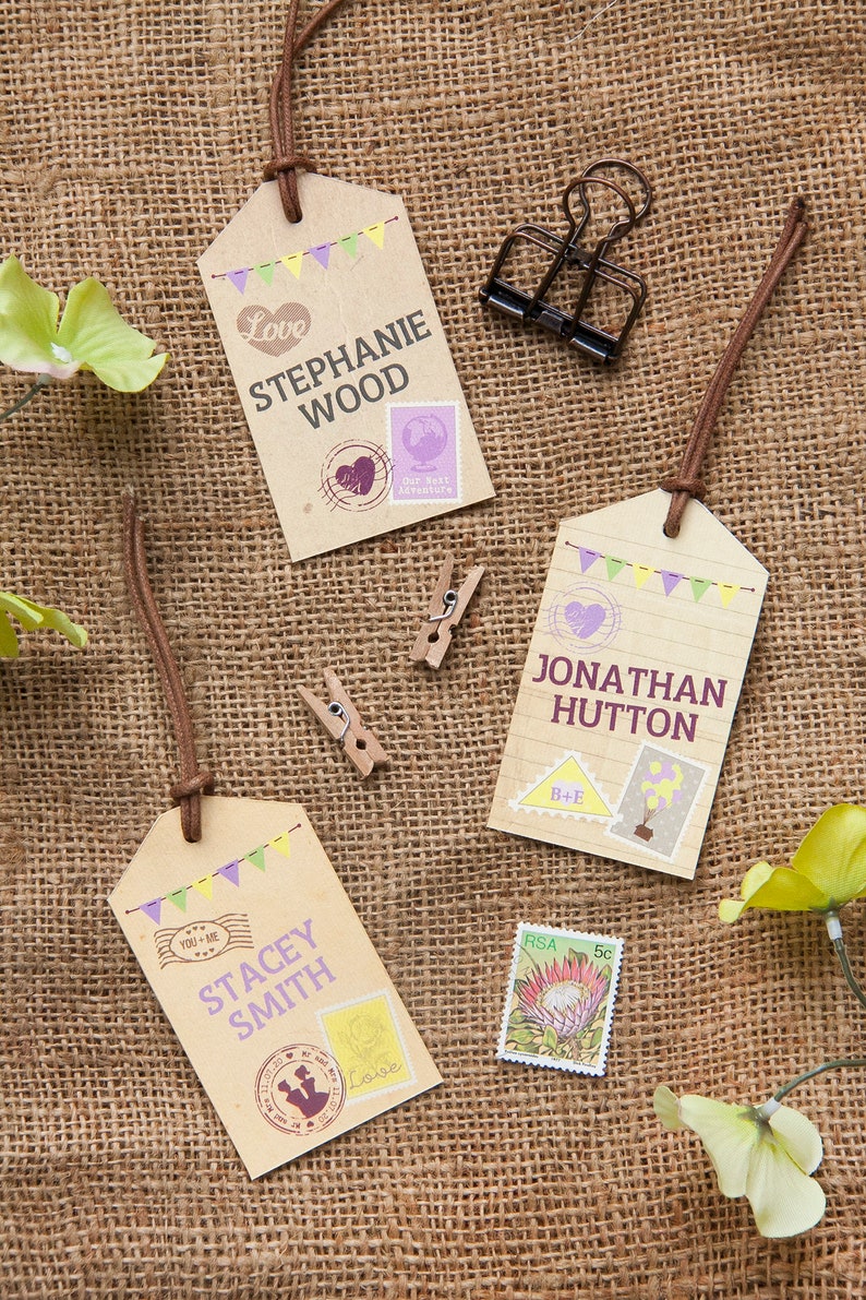 Personalised DISNEY UP / SCRAPBOOK place card tags | Etsy