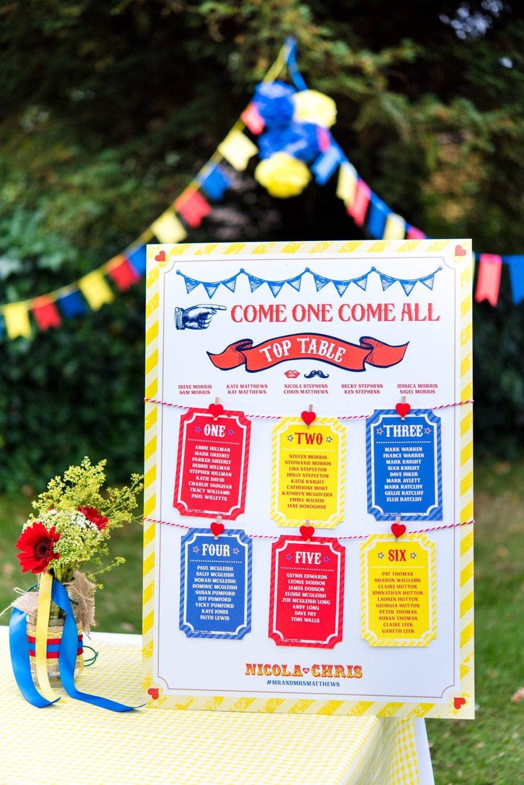 VINTAGE CARNIVAL Wedding Seating/table Plan - Etsy UK