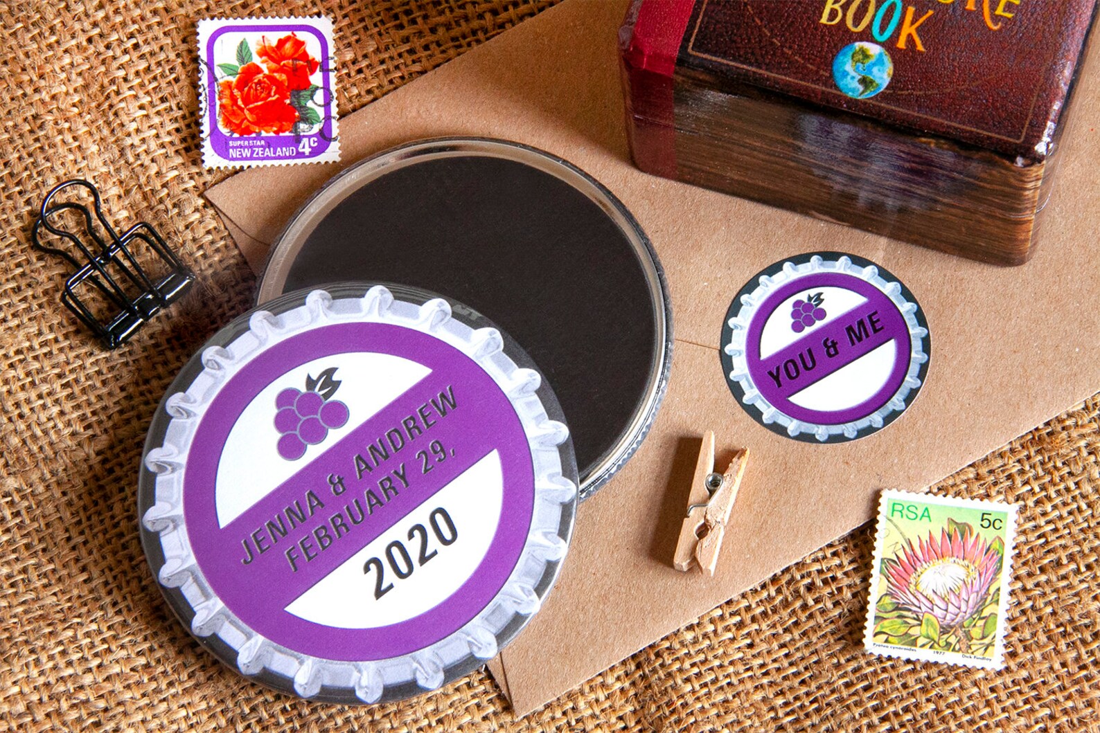 DISNEY UP - Grape Soda - Bottle Cap Design / Envelope Seal / Wedding ...