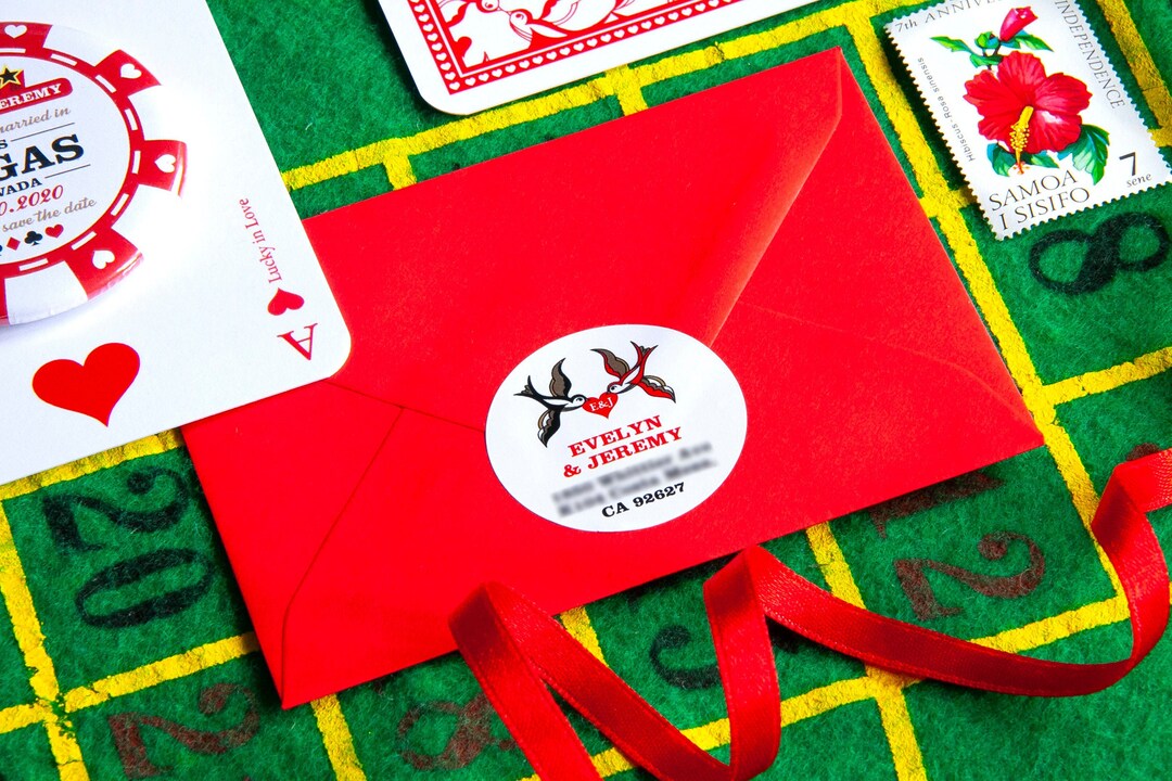 Las Vegas Personalised POKER CHIP / Envelope Seal / Thank You - Etsy