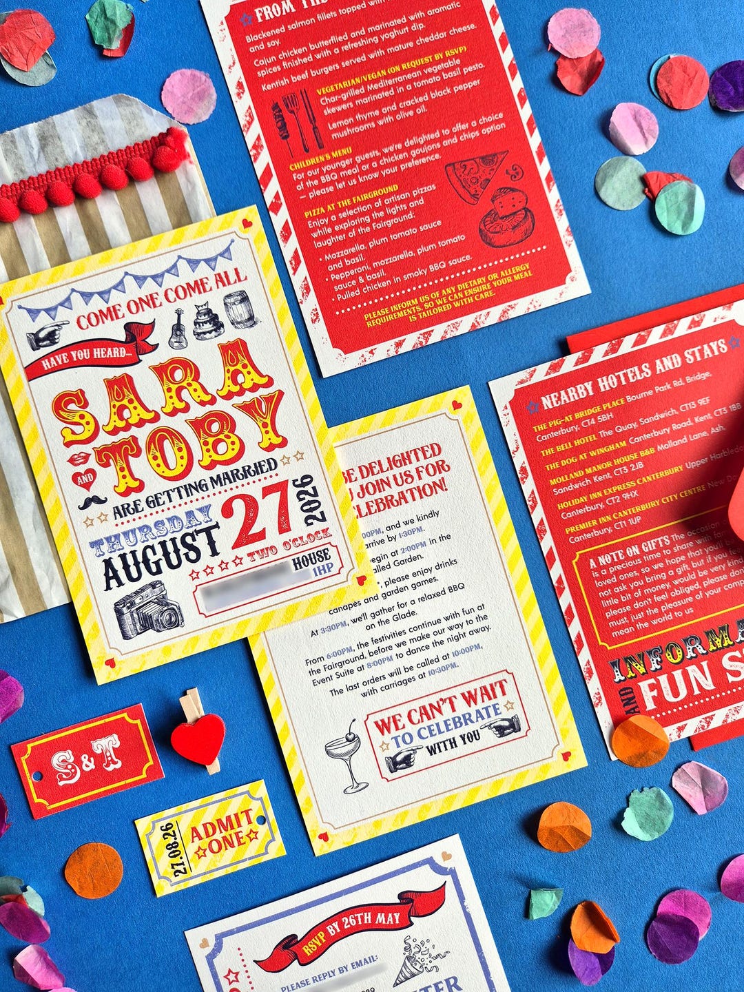 VINTAGE CARNIVAL Wedding / Party Invitation - Etsy
