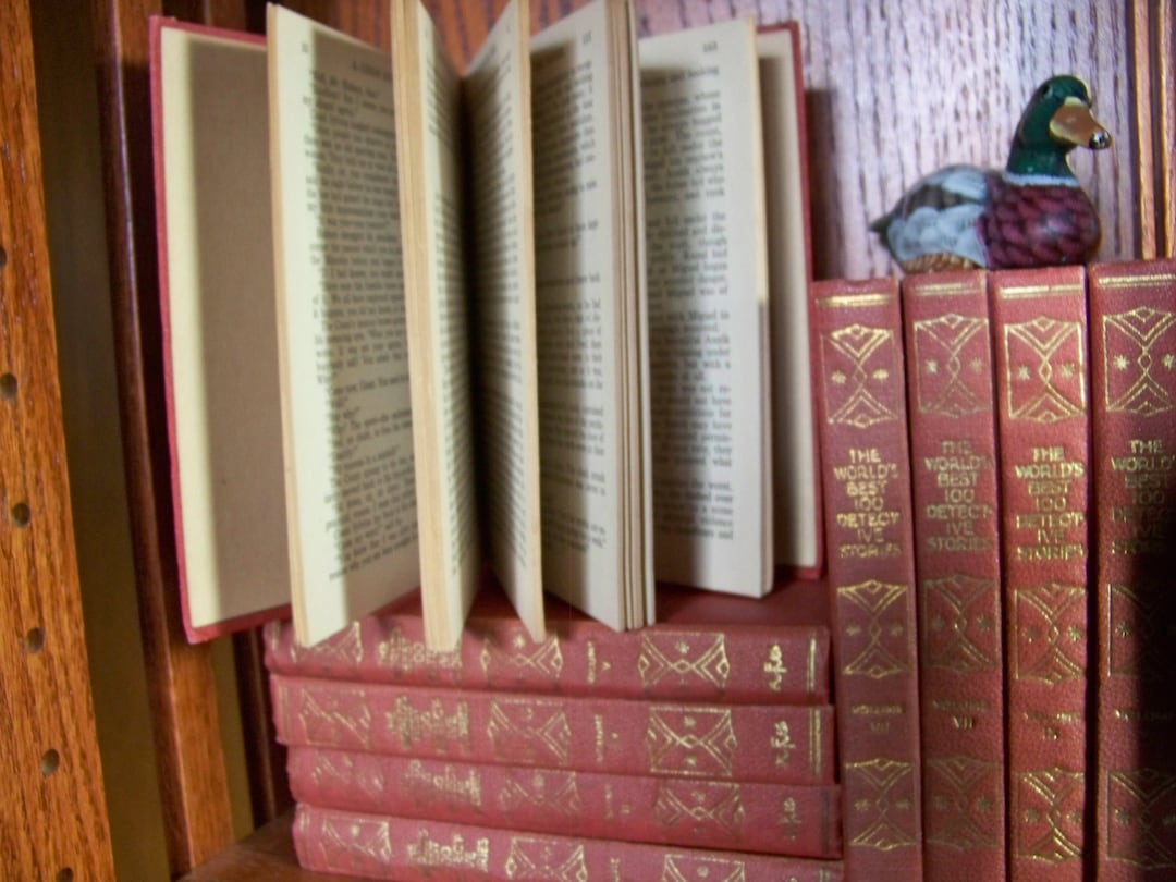 Decorator Book Stack Little Red Vintage Books Home Decor Bookshelf ...