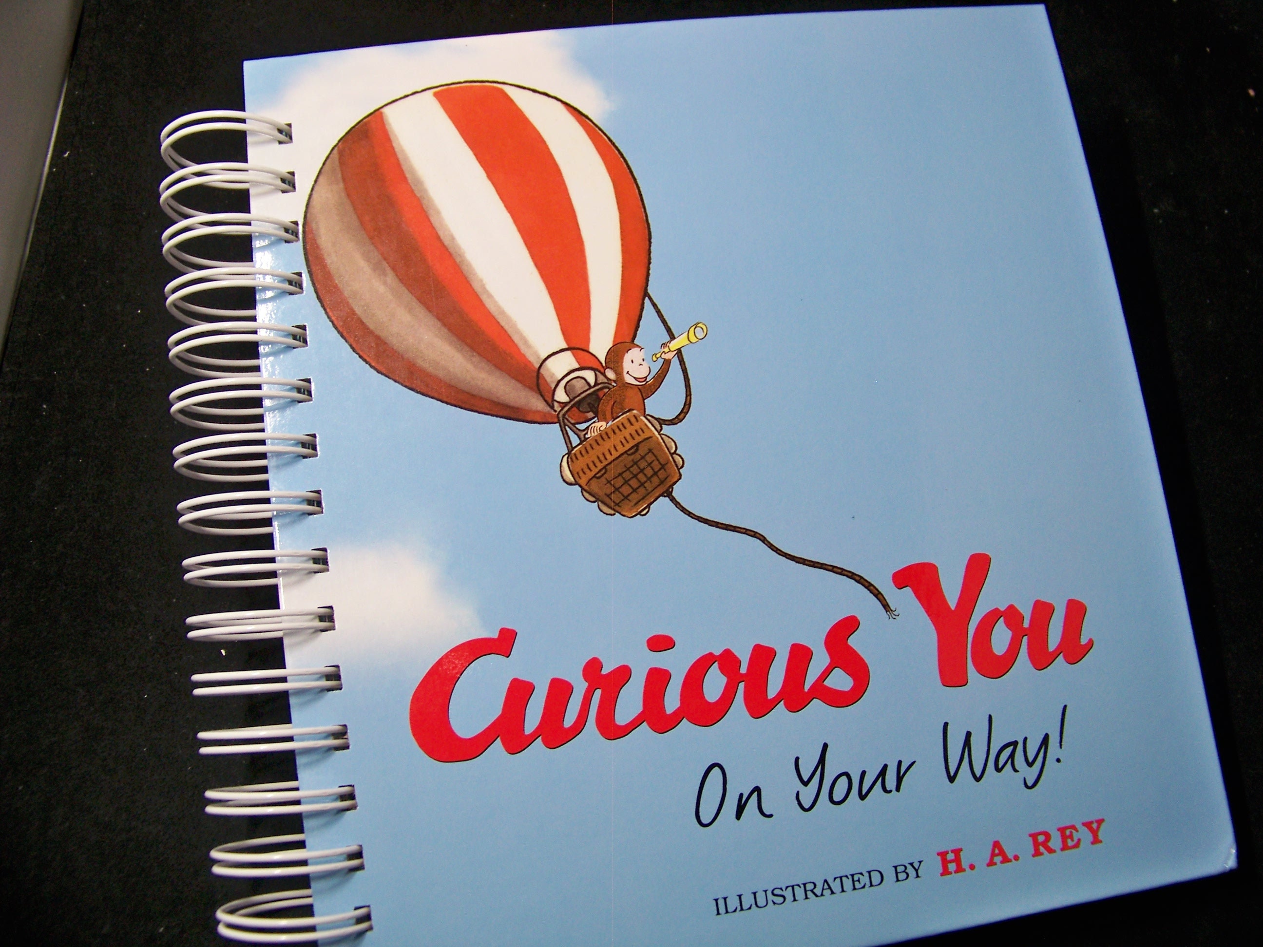 Graduation Keepsake Curious George Book Journal Altered Book Scrapbook ...