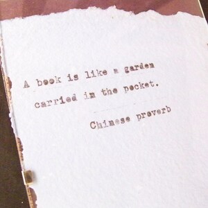 Book Quotes Typed With an Old-fashioned Typewriter on Handmade Paper ...