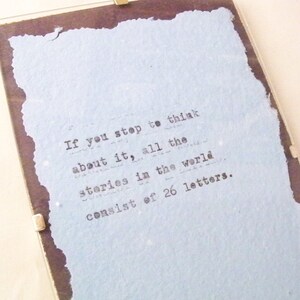 Book Quotes Typed With an Old-fashioned Typewriter on Handmade Paper ...
