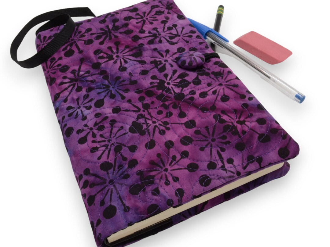 Purple Moleskine Cover, Cotton Fabric Journal Cover, Quilted Diary ...
