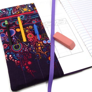 Purple Composition Notebook Cover, Quilted Fabric Journal - Colorful ...